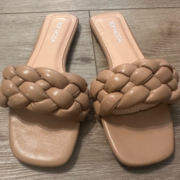 TOP Moda | Shoes | Nwot Top Moda Tan Braided Strap Sandals | Poshmark